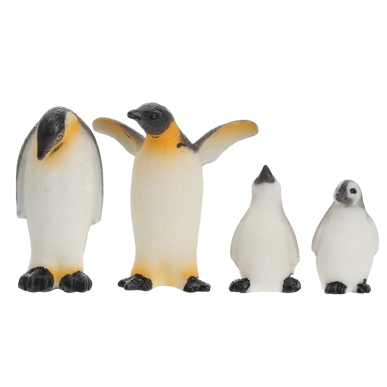 HOOWIFFY 4Pcs Resin Penguin Figure Set Smooth Plastic Model for Office ...