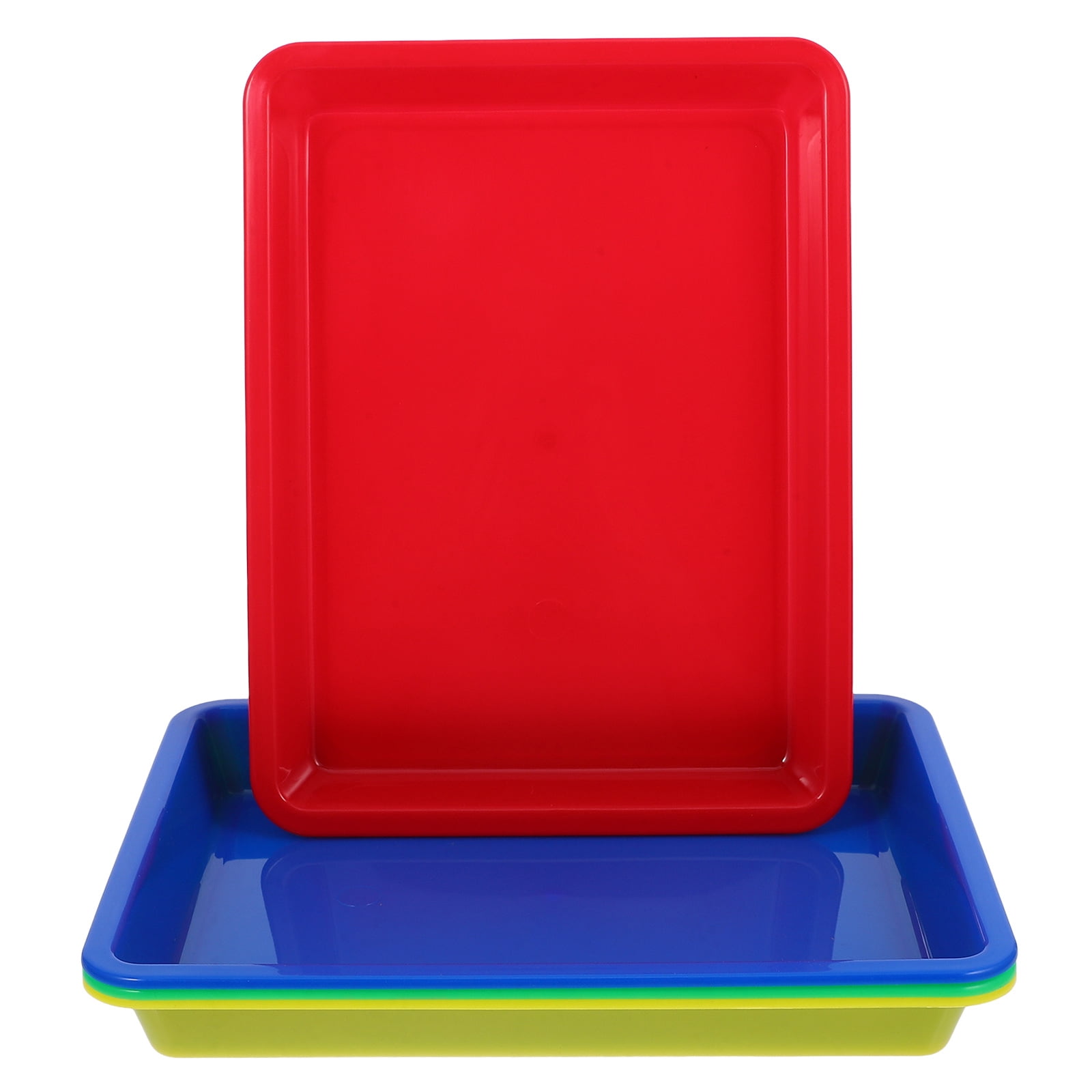 OUNONA 4-Piece Serving Tray Set for Home Use, Durable PP Plastic with ...