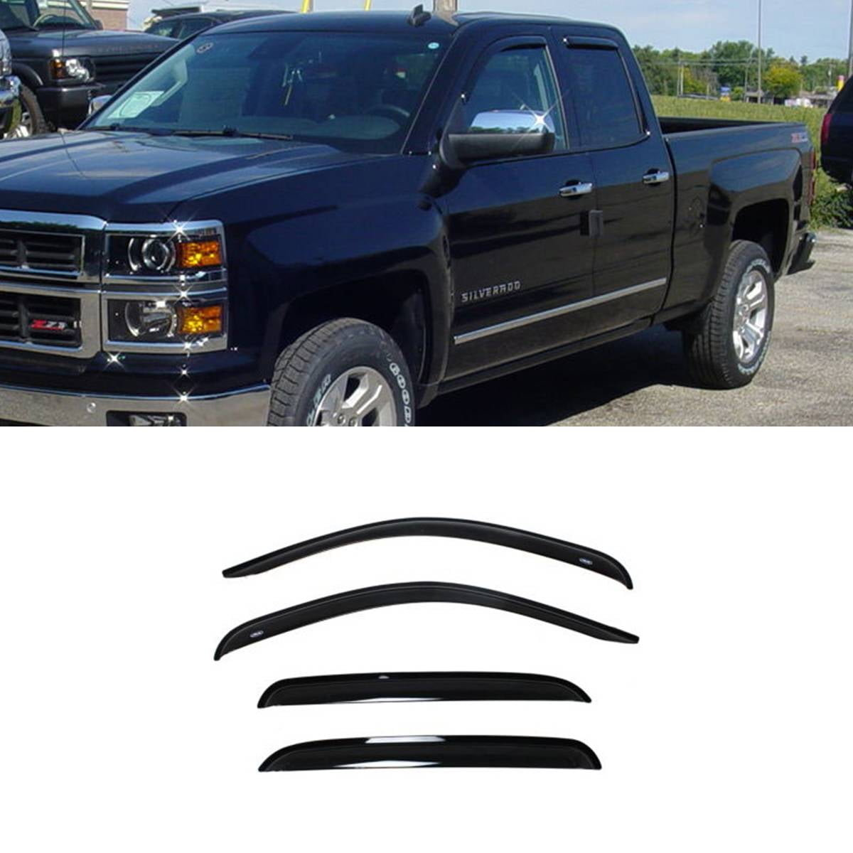4pcs Out-Channel Window Visor for 2007-2013 Chevy Silverado/GMC Sierra ...