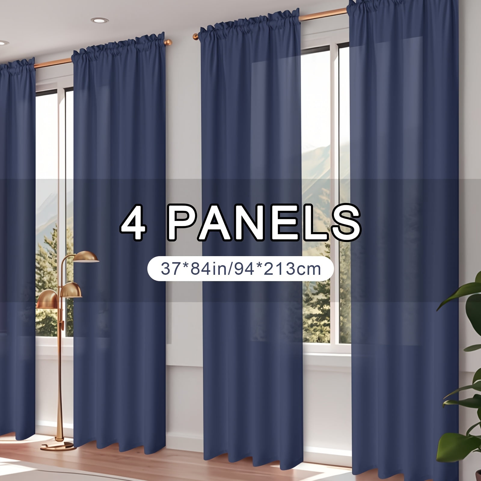 4pcs Outdoor Curtain Set, Light Filtering, Elegant Fade-Resistant Red ...