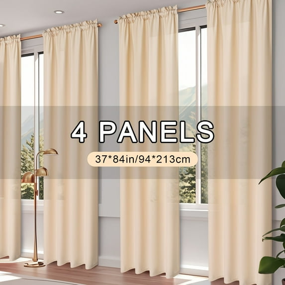 4pcs Outdoor Curtain Set, Light Filtering, Elegant Fade-Resistant Red ...