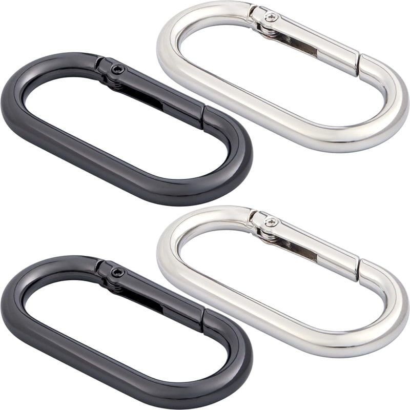 4pcs Oval Spring Ring Clips, Metal Keyring Purse Clip, Heavy Duty ...