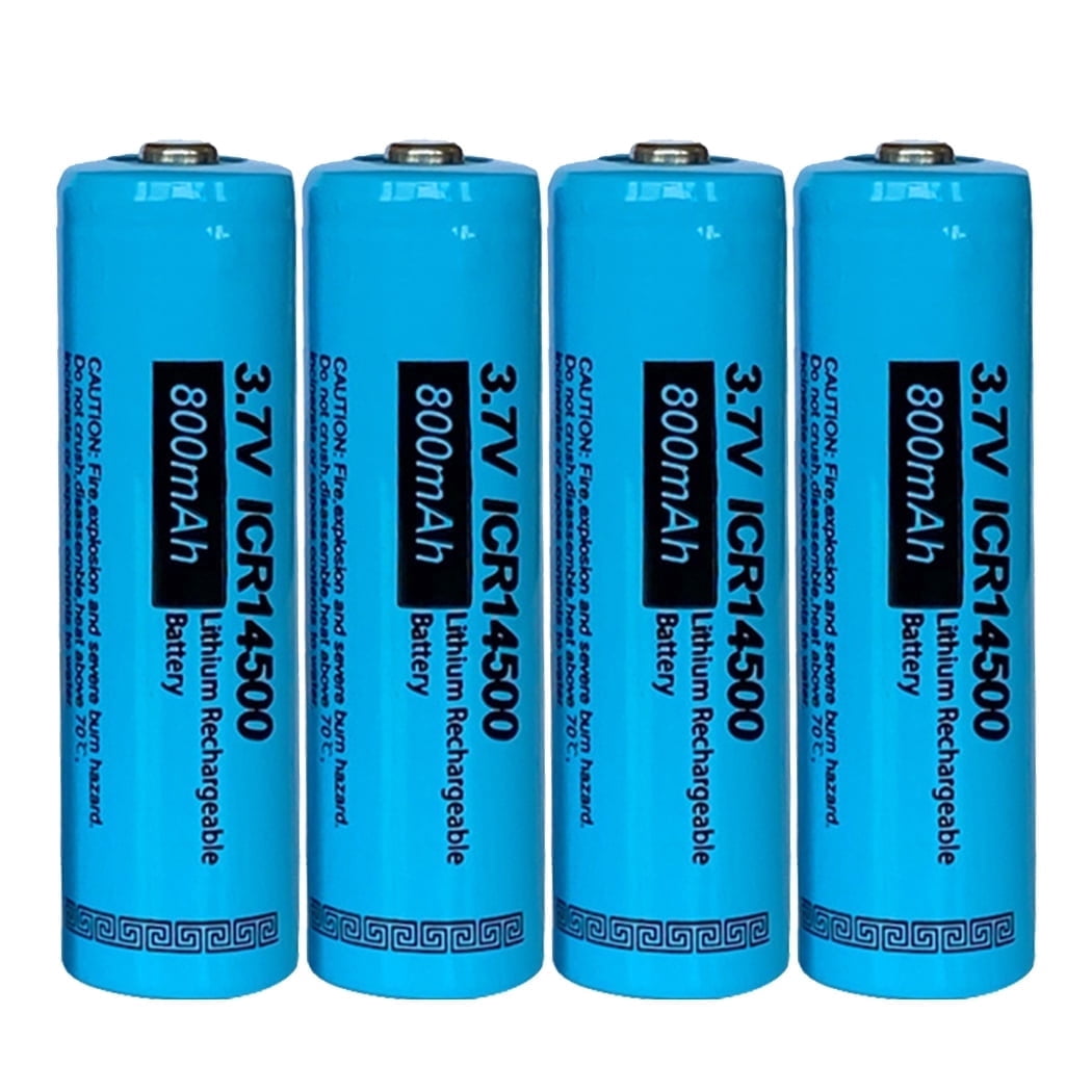 PKCELL 4Pack ICR14500 3.7V 800mAh Li-ion Rechargeable Battery - Walmart.com