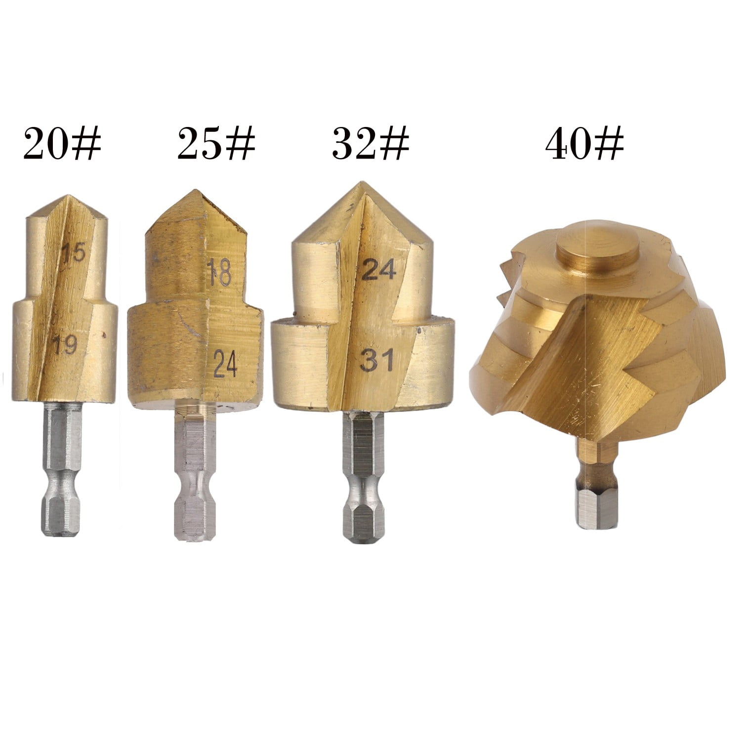 4pcs PPR Lifting Stepped Drill Bit Hexagon Shank Water Pipe Connection ...