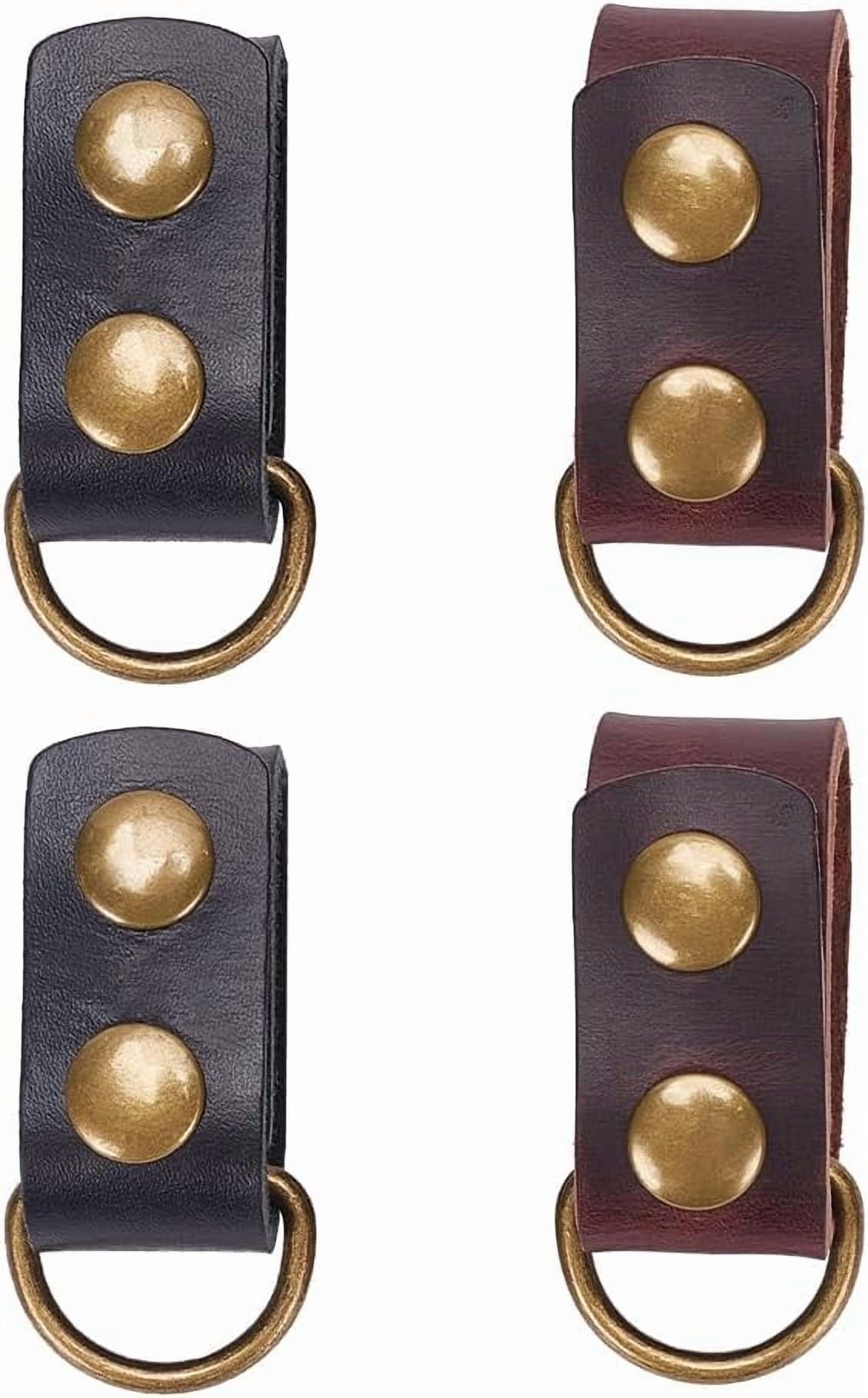 4pcs PU Leather Belt Keepers Bag Straps Double Snaps Including Tactical ...