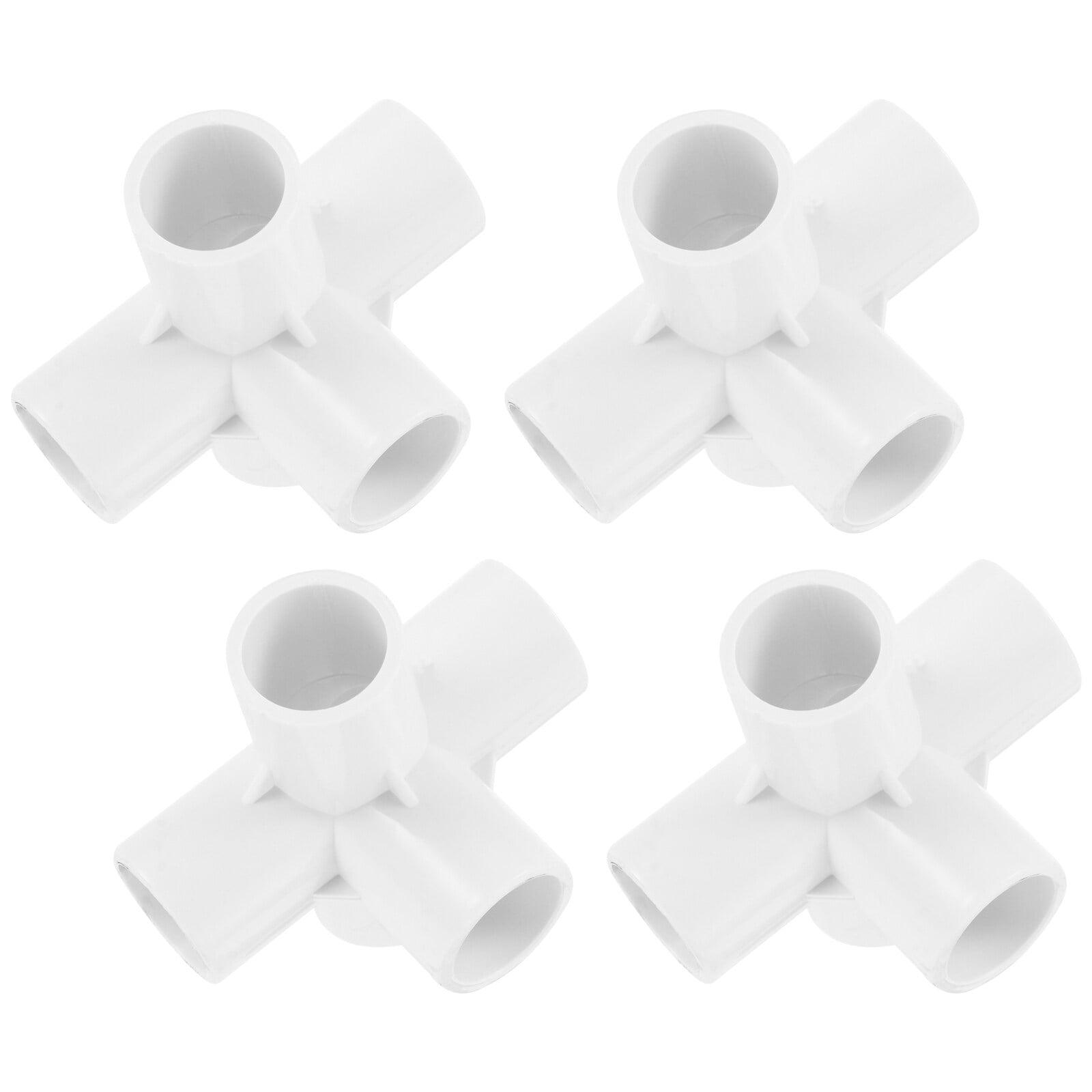 4 Pcs 5 Light Bottom Tube Fittings PVC Water Pipe Joint Connector ...