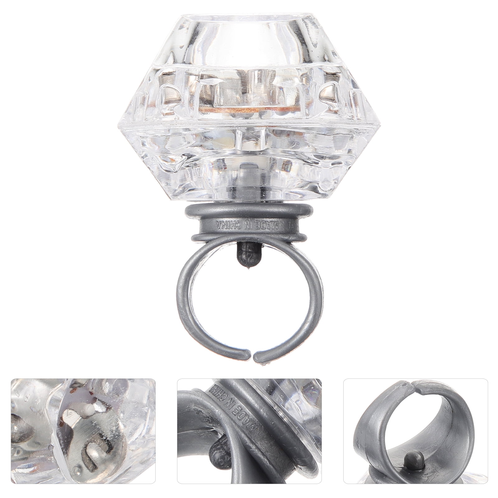 4pcs Party Ring Toys Kids Flashing Light Up Rings Toys Boys Girls Ring ...