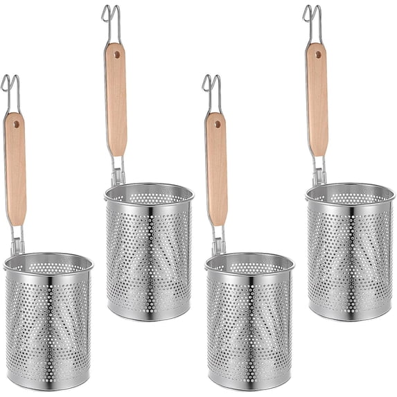 4pcs Pasta Strainer 15'' × 5.5'' Stainless Steel Pasta Basket Mesh ...