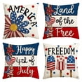 4pcs Patriotic Throw Pillow Covers Set - Color 4: Red, Blue & Cream ...