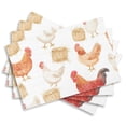 4pcs Pattern of Chickens Placemat 12*18inch Washable Dining Table Mats ...