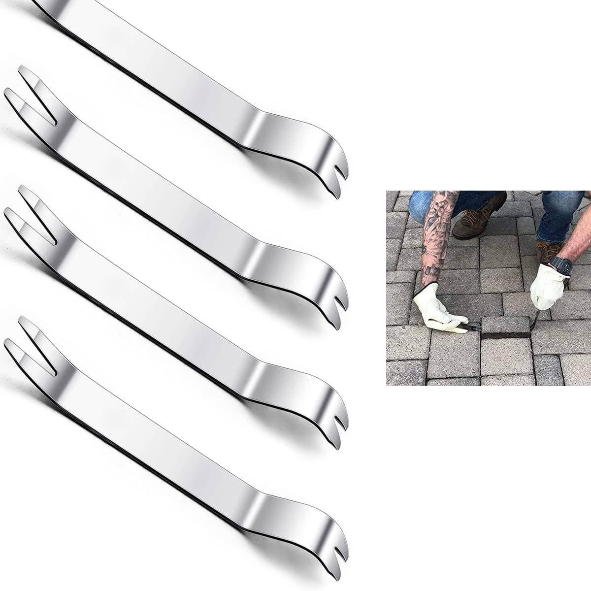 4pcs Paver Tool Stainless Steel Paver Extractor Tool, Paver Removal ...