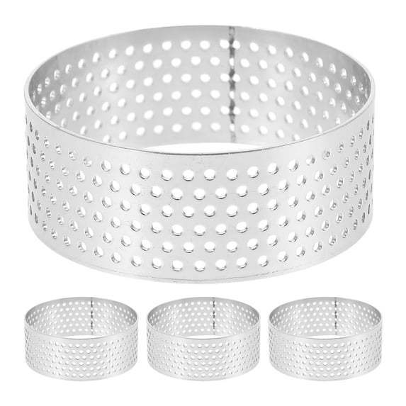 4pcs Perforated Tart Ring - Mousse Tart Mold - Stainless Steel Cake ...
