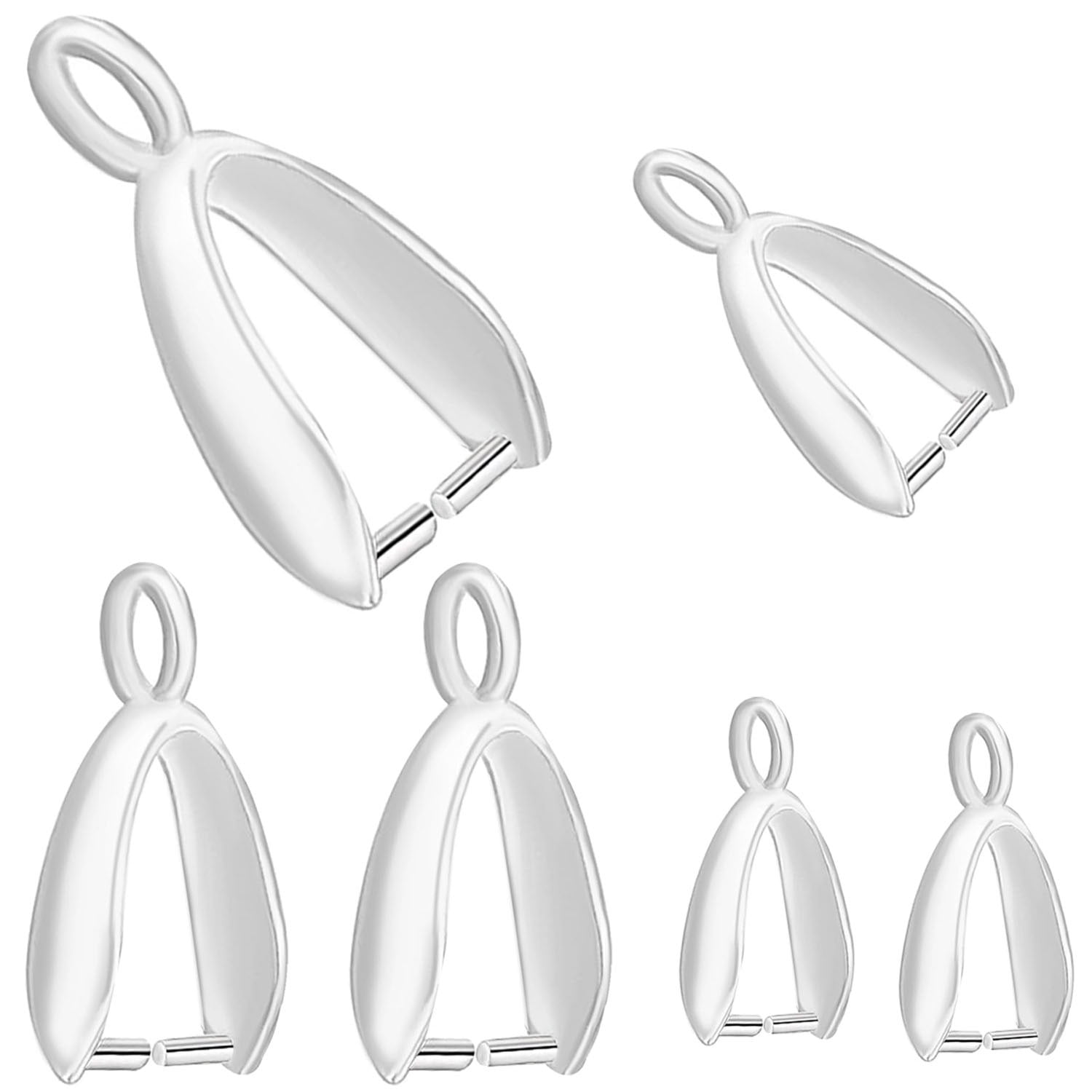 4pcs Pinch Bail Pendant Clasps Dangle Charm Bead Pinch Clip Bails ...