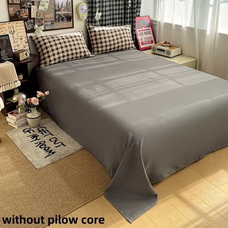 4pcs Plaid Pattern Bedding Set - Washable Bed Sheet, Duvet Cover ...