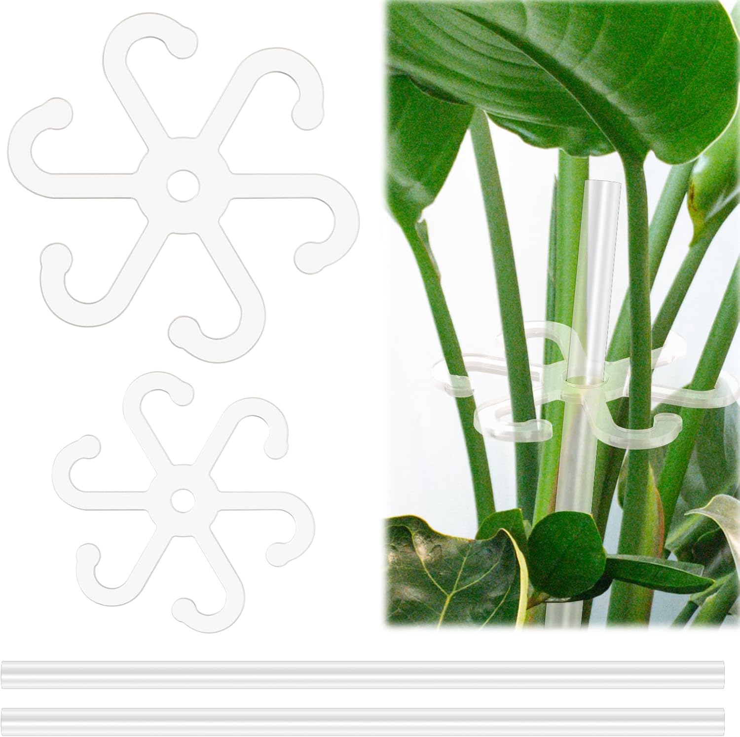 4pcs Plant Stem Support, Acrylic Plant Climbers Stem Sticks Holders ...