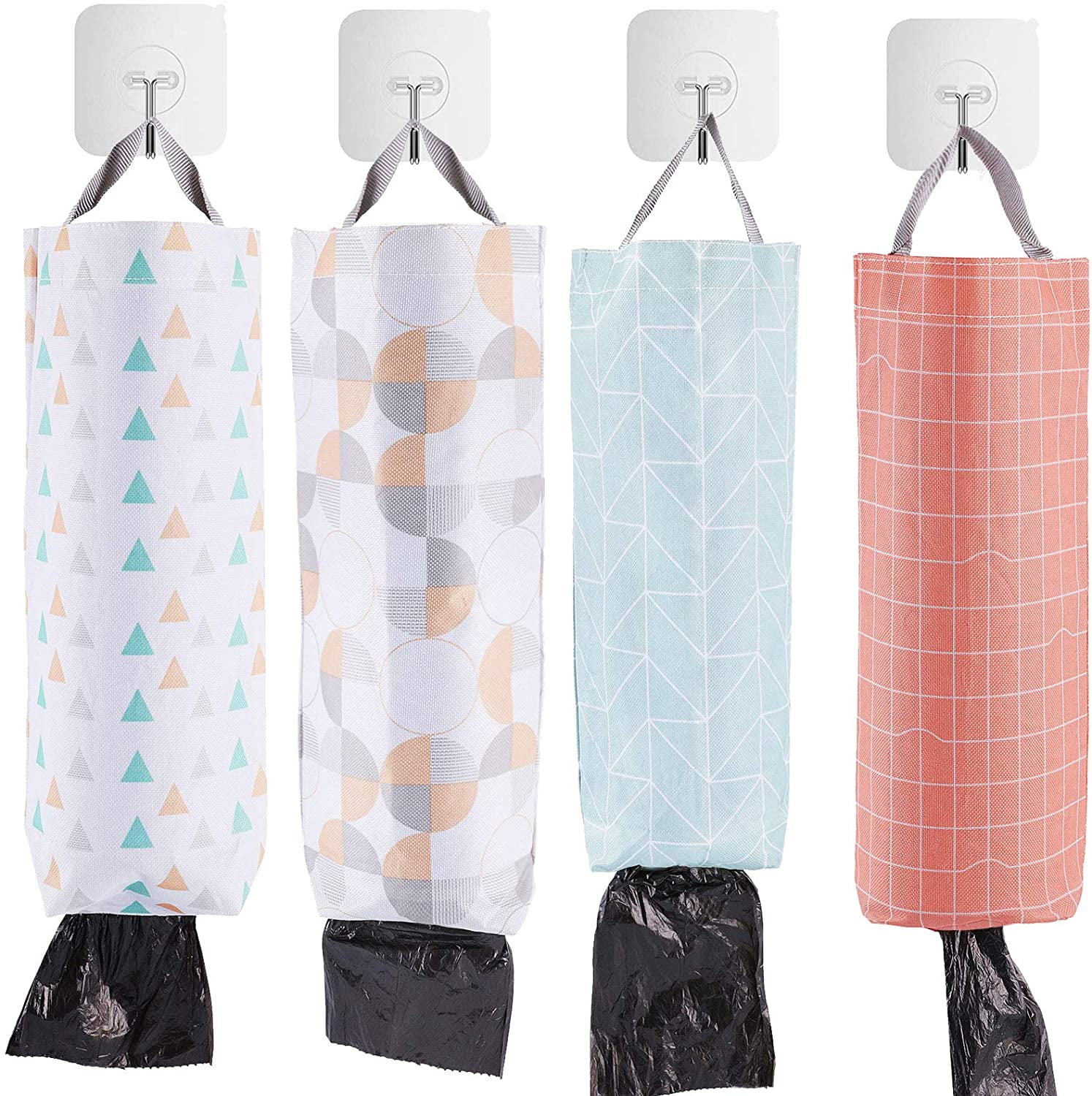 4pcs Plastic Bags Dispenser Organizer for Kitchen Shopping Bag Holder ...