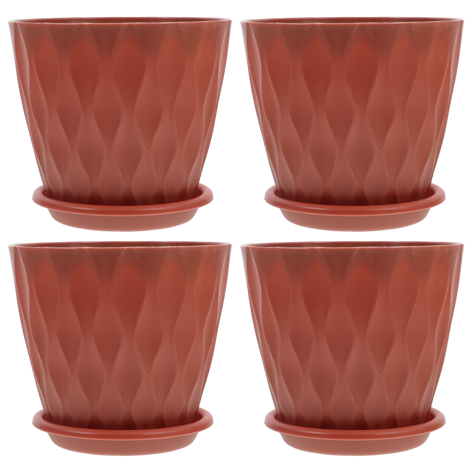 4pcs Plastic Planters for Indoor Plants Succulent Pots with Drainage ...