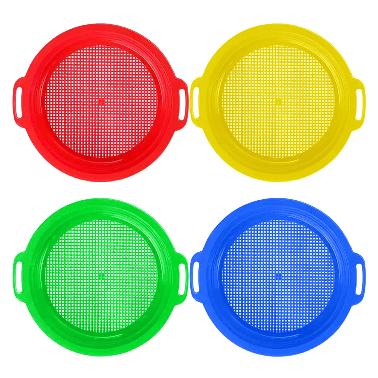 4pcs Plastic Sand Sieves - Beach Toys for Kids, Lightweight, with ...