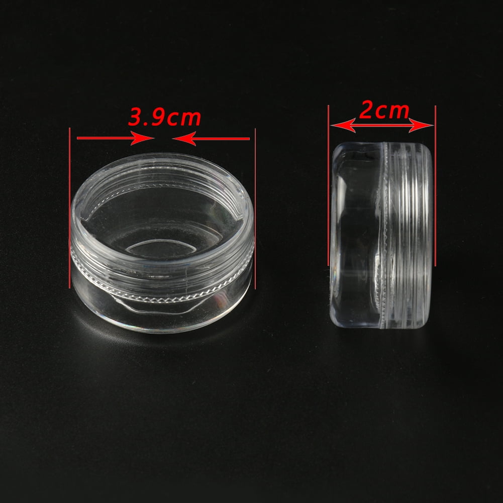 4pcs Plastic Storage Box Transparent Small Round Container Jar ...