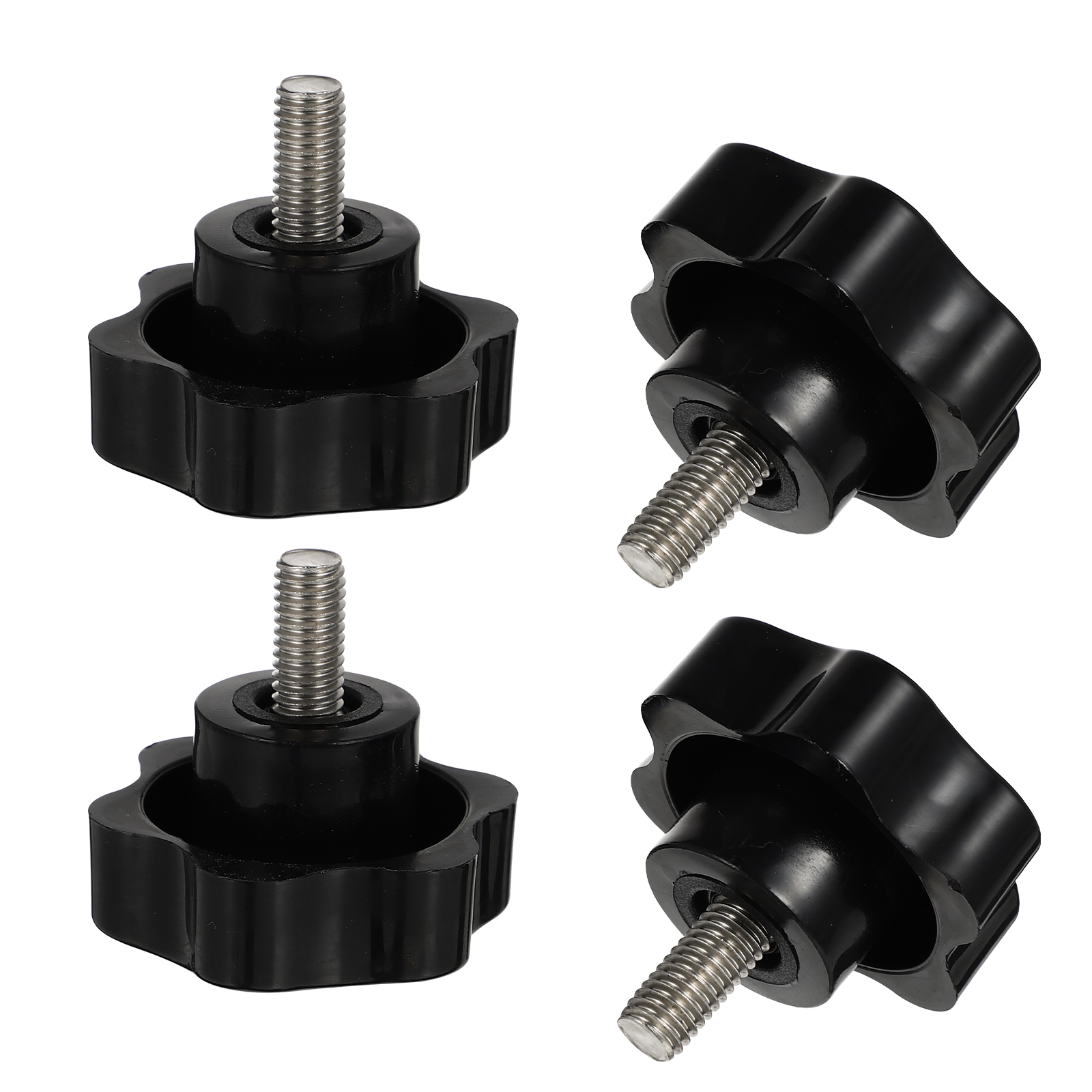 4pcs Plastic Threaded Clamping Knob Handle Clamping Hand Star Knobs ...