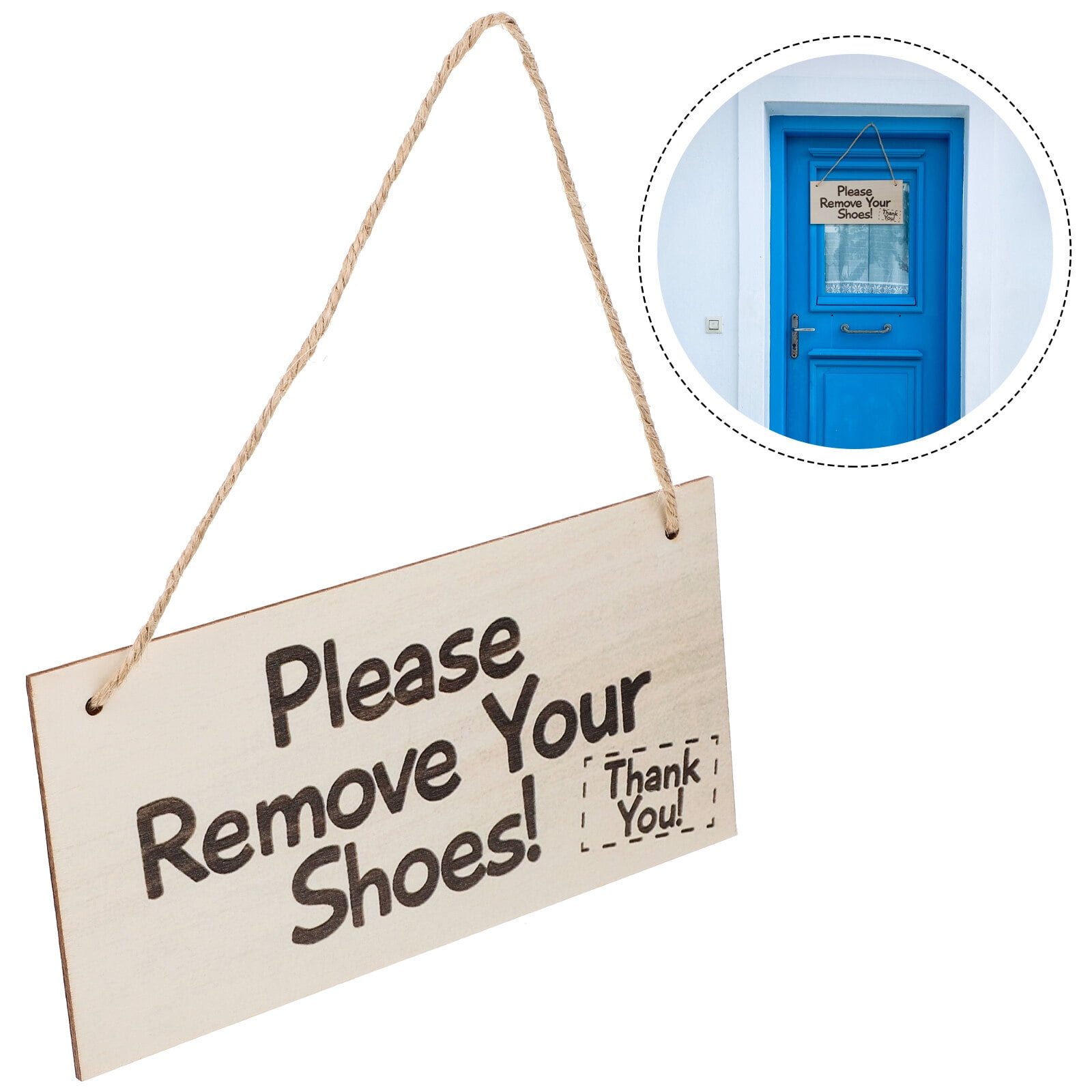 4pcs Please Remove Your Shoes Wooden Door Sign Remove Your Shoes Wood ...