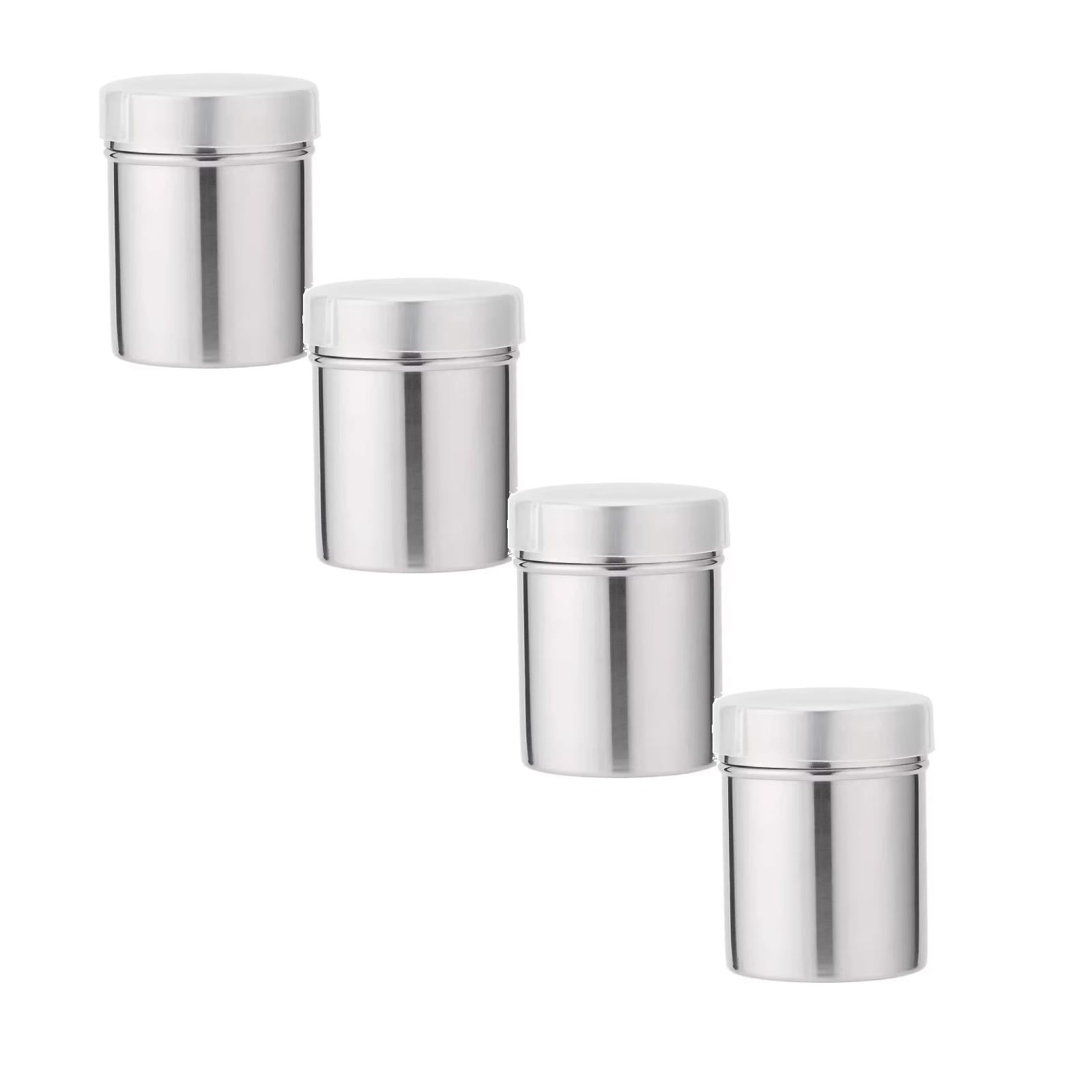 4pcs Powder Sugar Shaker With Lid Stainless Steel Fine Mesh Shaker ...