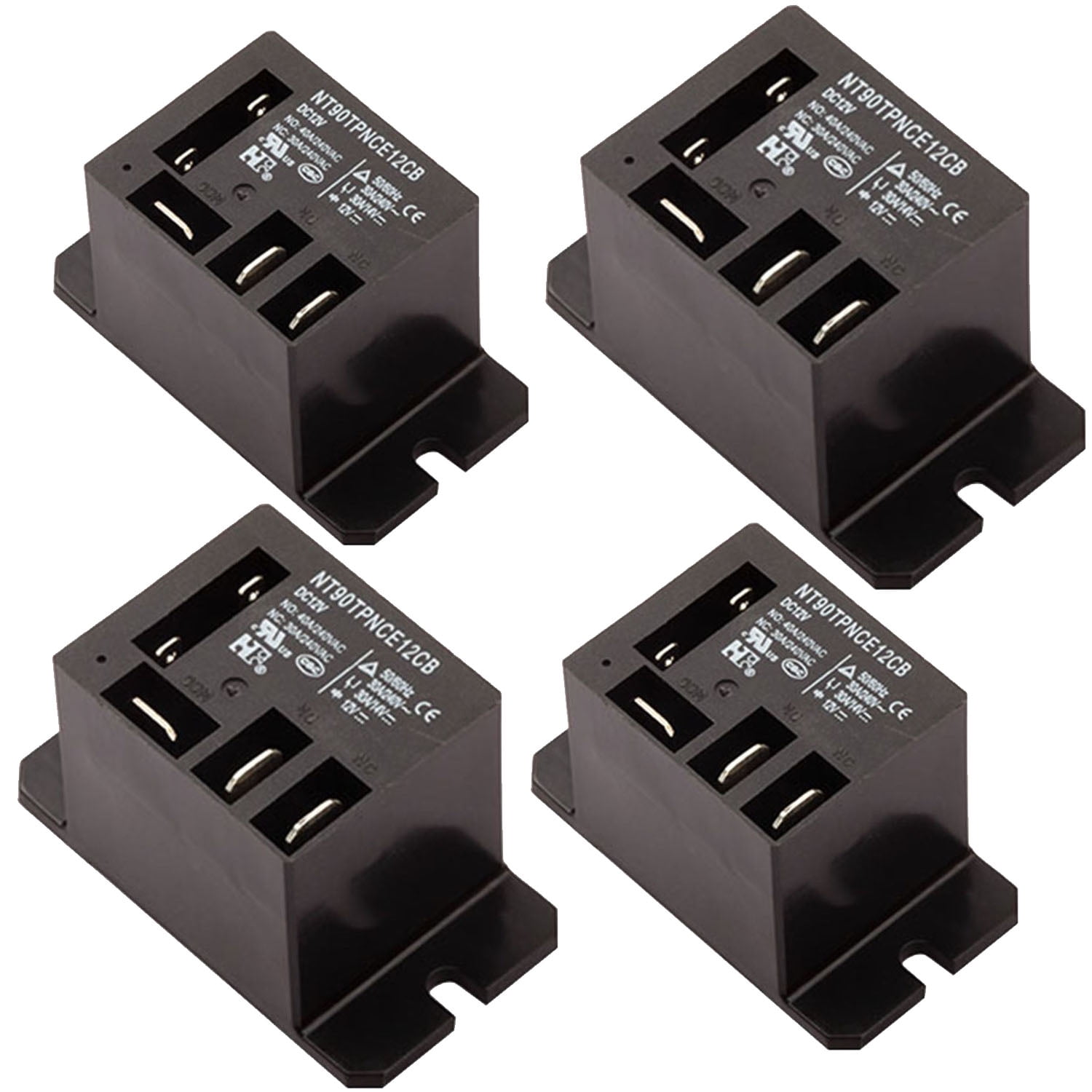 4pcs Power Relay NT90TPNCE12CB DC 12V Coil 120 VAC 30A SPST(1NO) 5pin ...