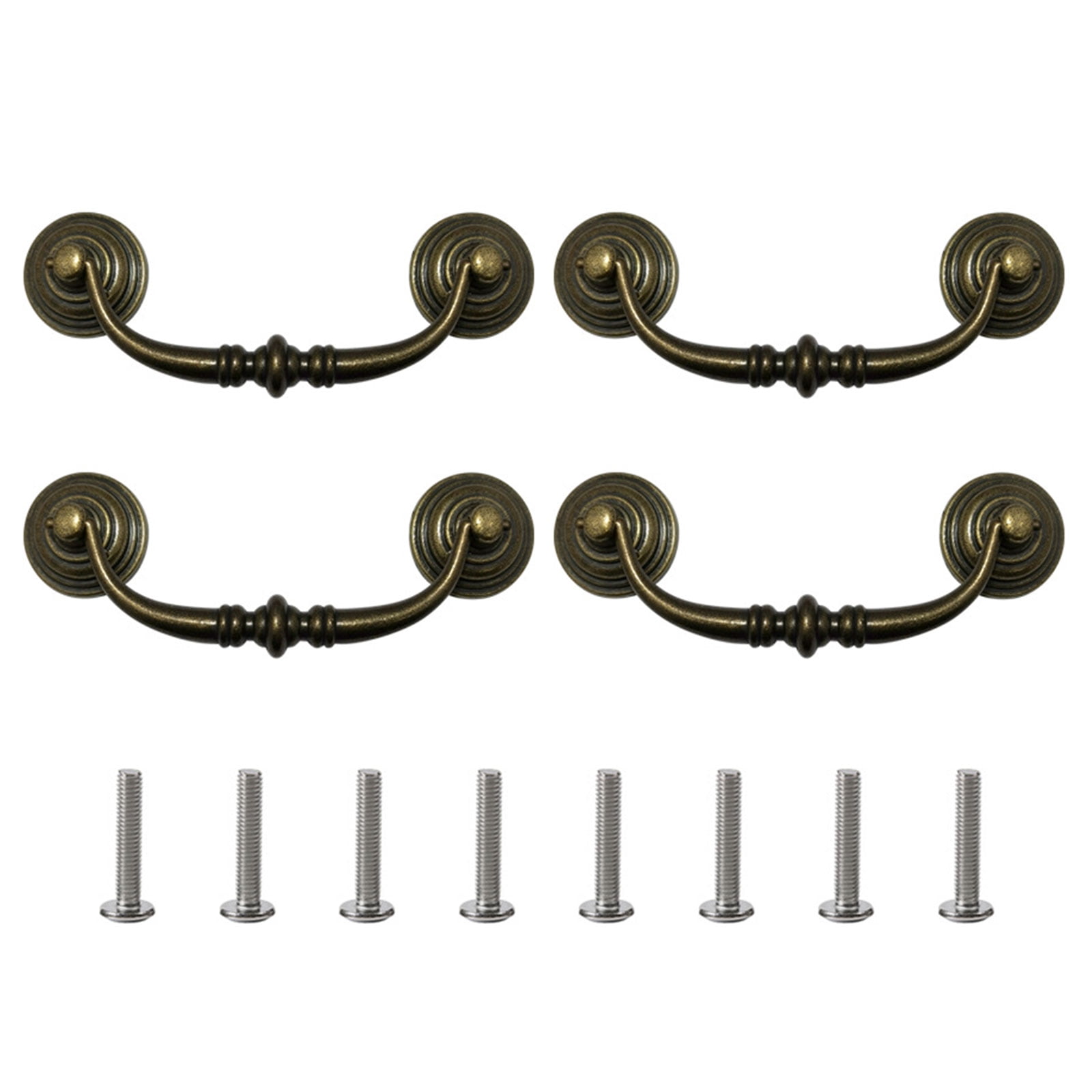 4pcs Practical Bronze Antique Styles Drawer Pulls Hole Center Accessory ...