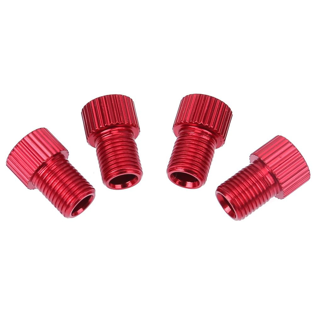 4pcs Presta to Shrader Bicycle Road Bike Valve Adapters Converters (Red ...