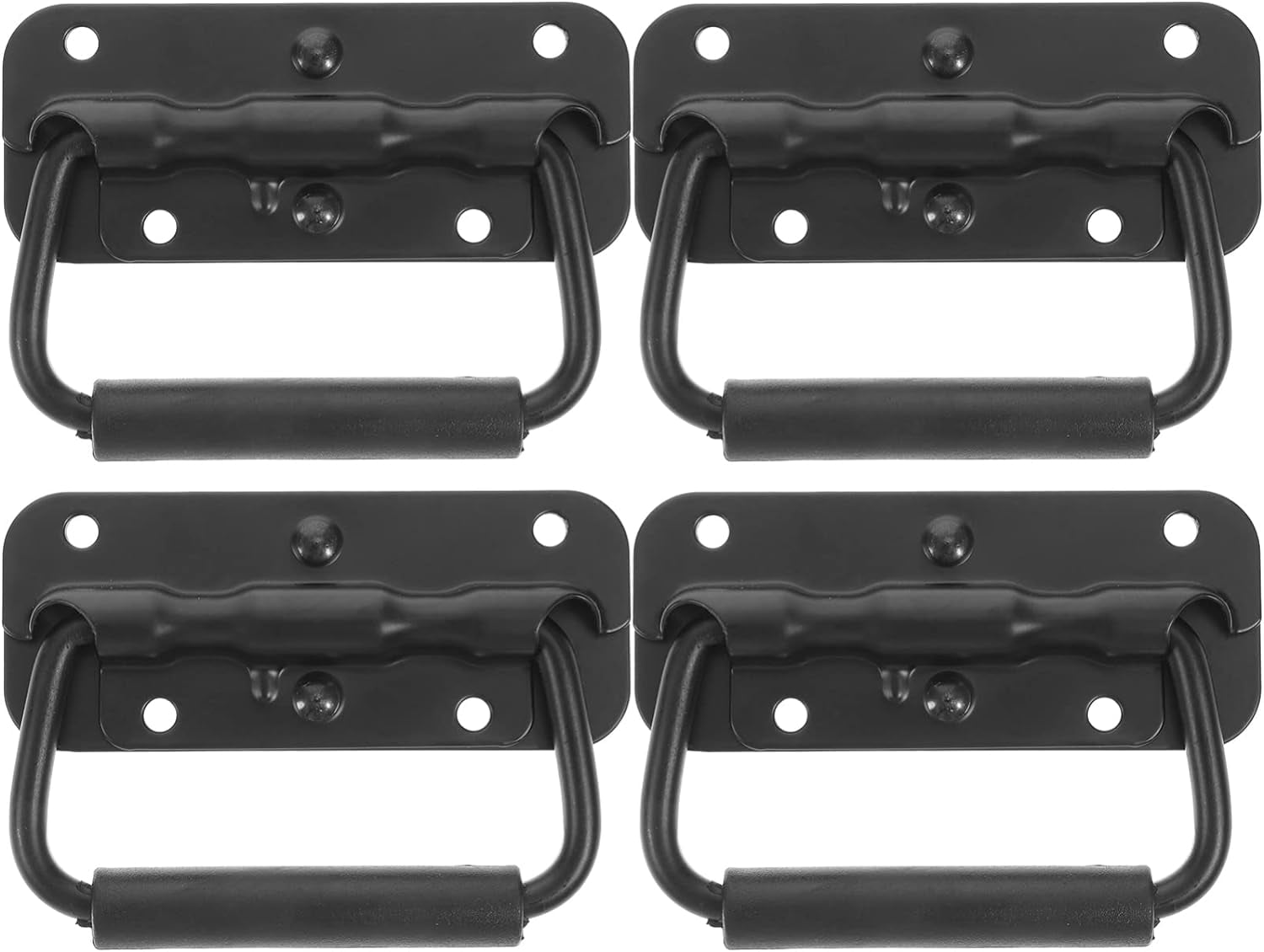 4pcs Pull Ring Handle, Stainless Steel Spring Loaded Case Handle, Black ...