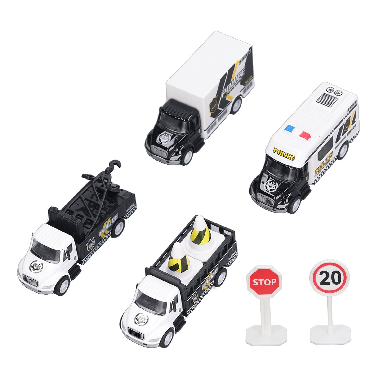4pcs Pullback Car Model Set Alloy Cars Toy Play Set City Series Opened ...