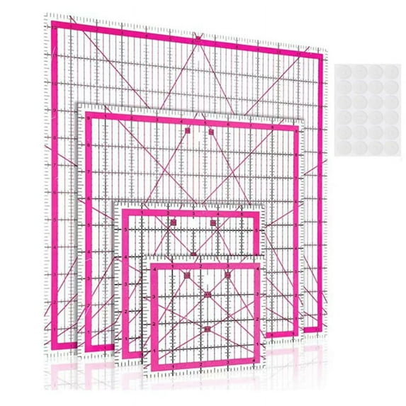 4pcs Quilting Ruler Square Acrylic Quilting Ruler Fabric Cutting Ruler ...