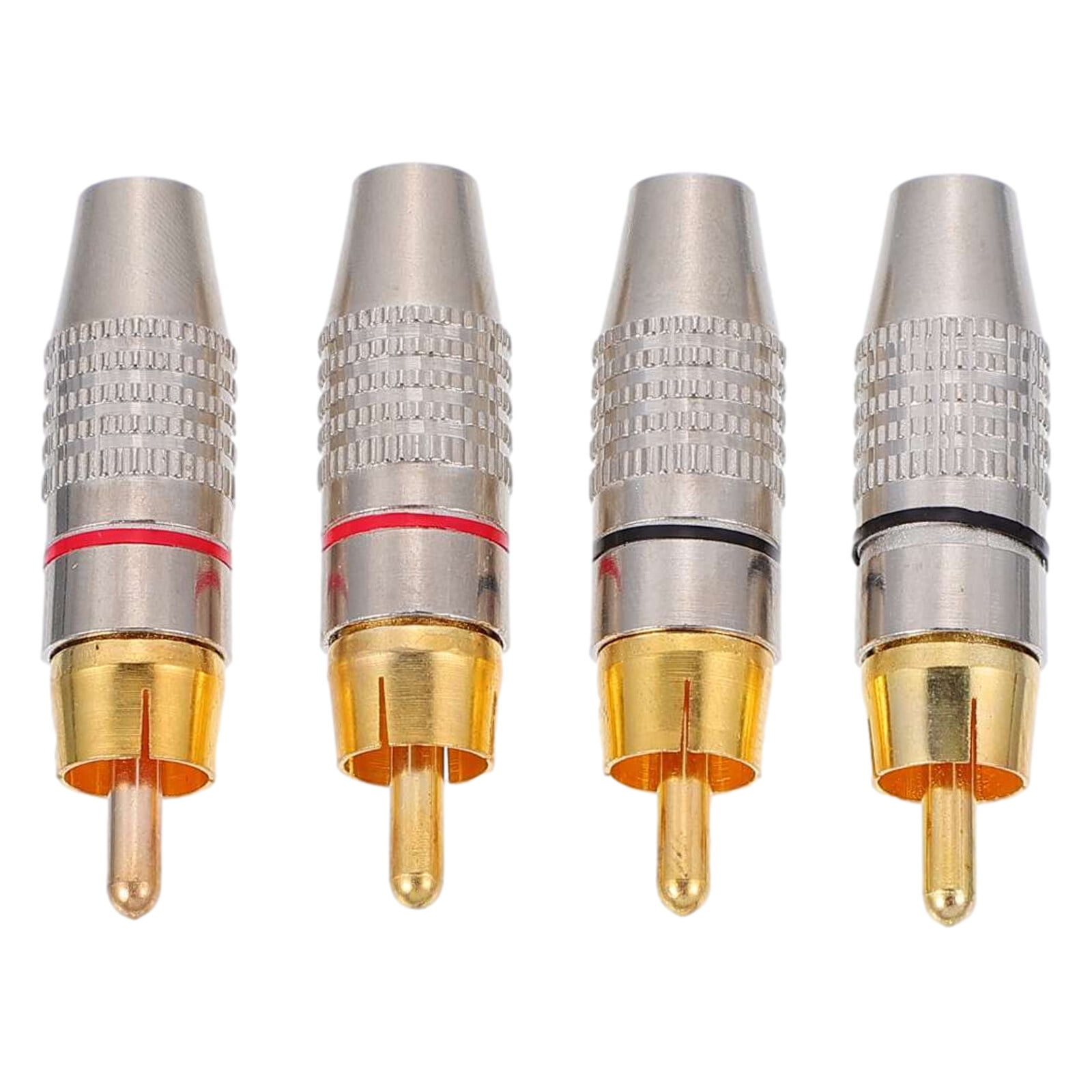 4pcs Plugs Speaker Plugs Gold Plated Plug Male Plug Adapter Connector ...