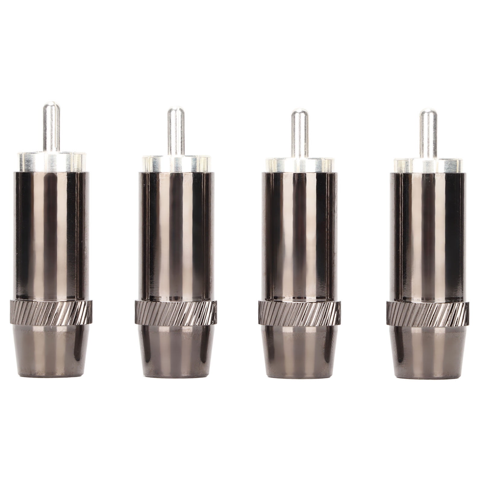 4pcs RCA Sound Plug Silver Plated RCA Male Plug Connector Professional ...