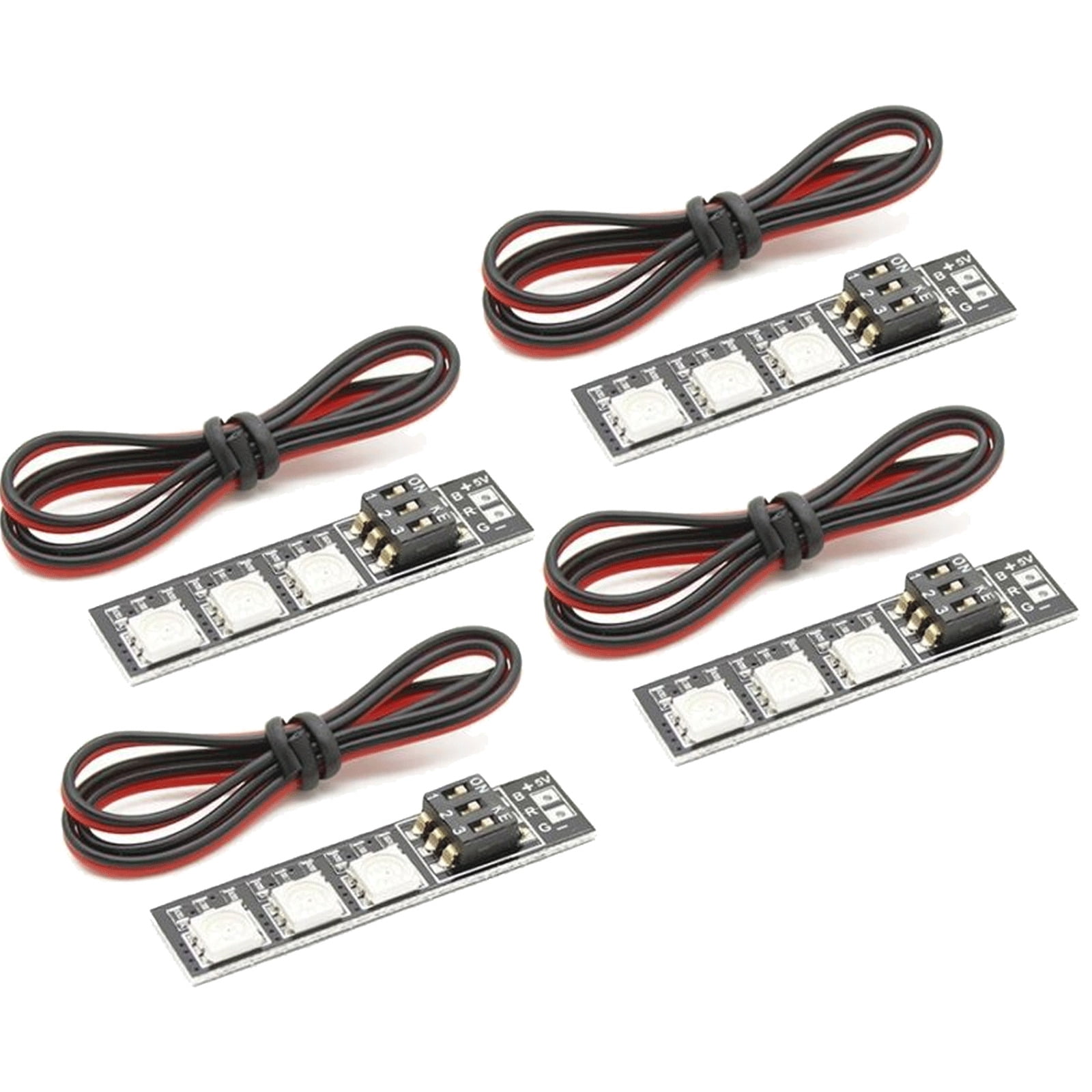 4pcs RGB LED Board Strip for FPV Racing Drones Dip-Select 6-Color 12V ...