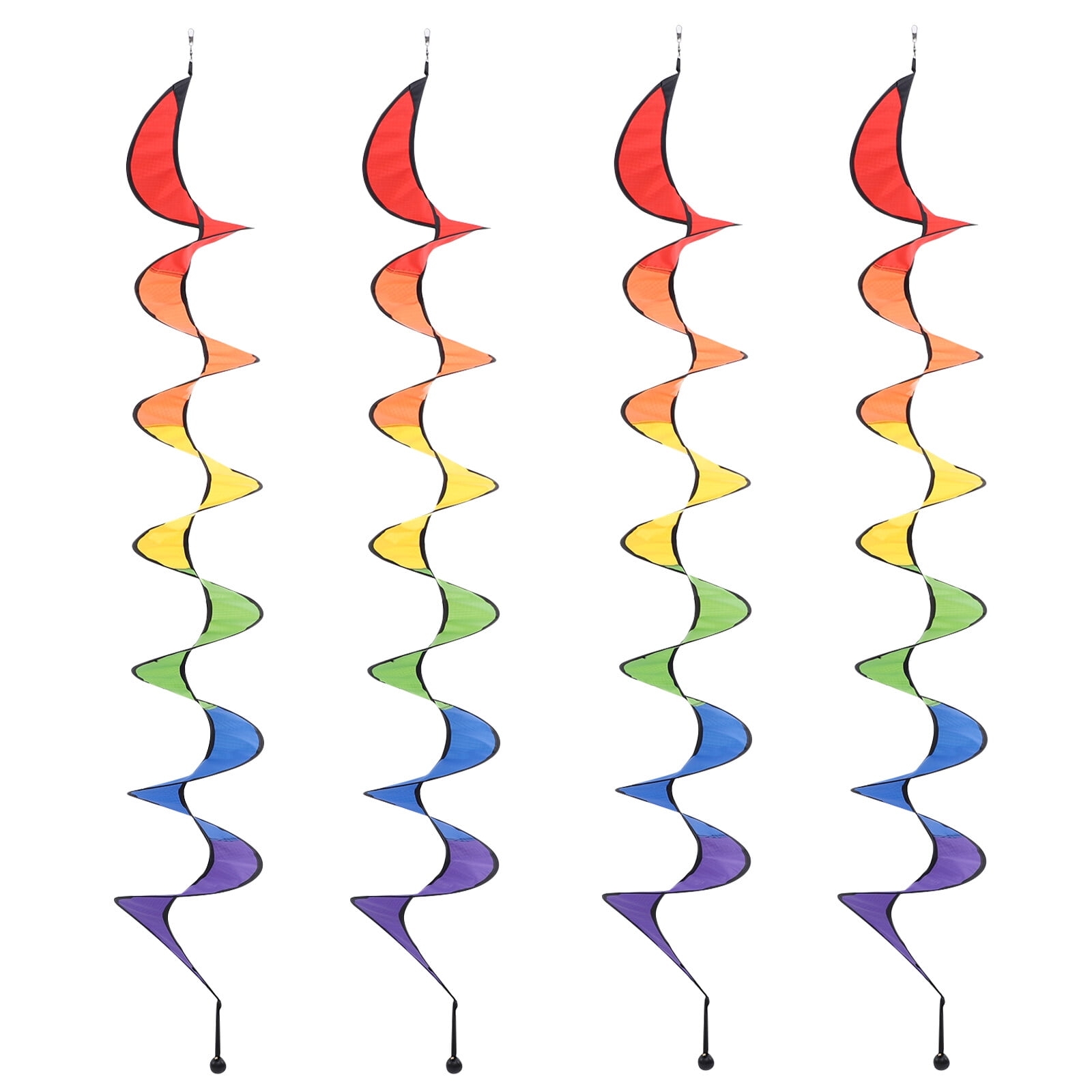 4pcs Rainbow Hanging Swirl Decorations Windsock Flags for Outside ...