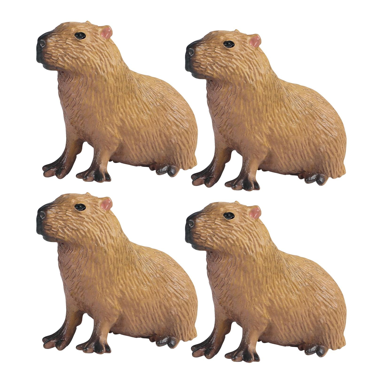 4pcs Realistic Capybara Figurines Office Living Room Cake Topper ...