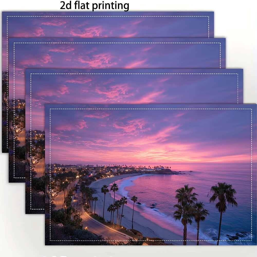 4pcs Rectangle Placemats Suitable for 12x18 Inches - Sunset Serenity by ...