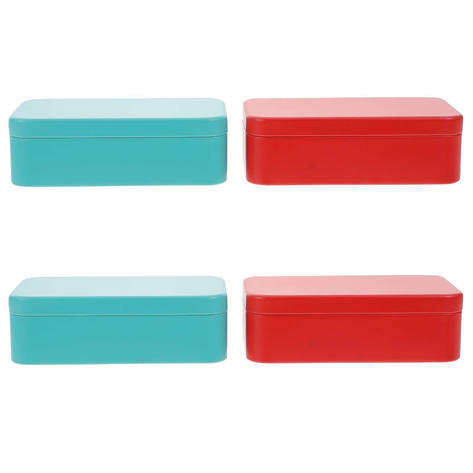 4pcs Rectangular Metal Tins with lids Decorative Tins Empty Tin Box ...