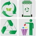 4pcs Recycle Logo Stencil 11.8x11.8inch Trash Can Signs Drawing ...