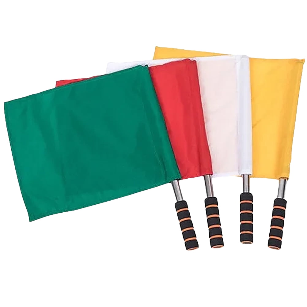 4pcs Referee Football Soccer Flags Referee Hand Flags Colored Signal Flags Match Signal Flags ...