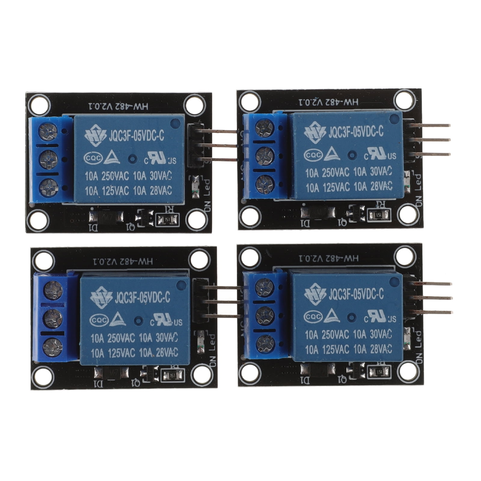 OUNONA 4Pcs 5V Single Channel Relay Module Board Blue for Device Control with Indicator Light ...