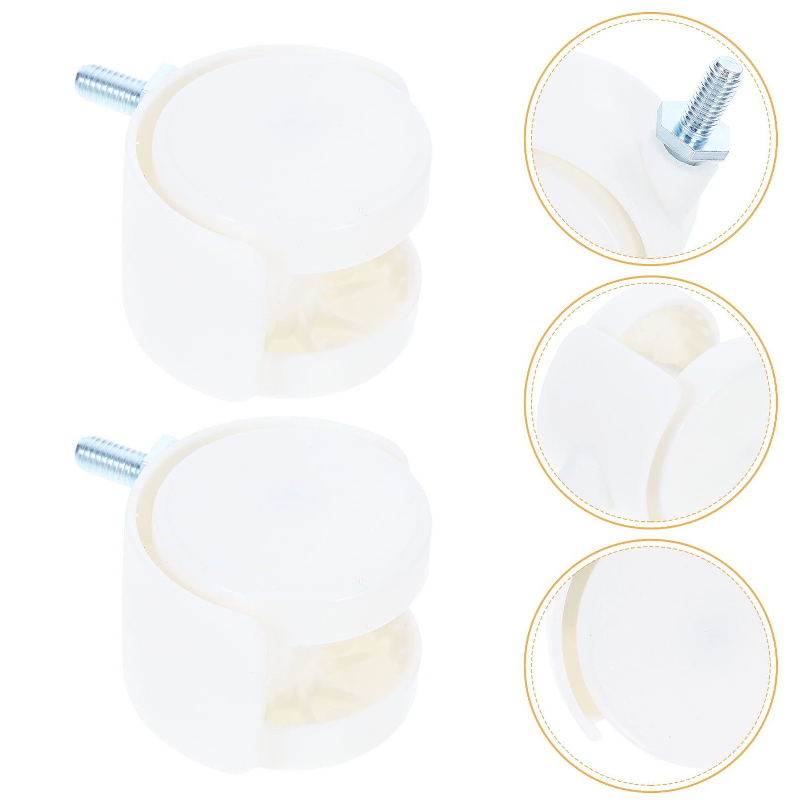 PENIKOKO Mini Caster Wheels White 4Pcs 1.5 Inch Diameter - Walmart.com