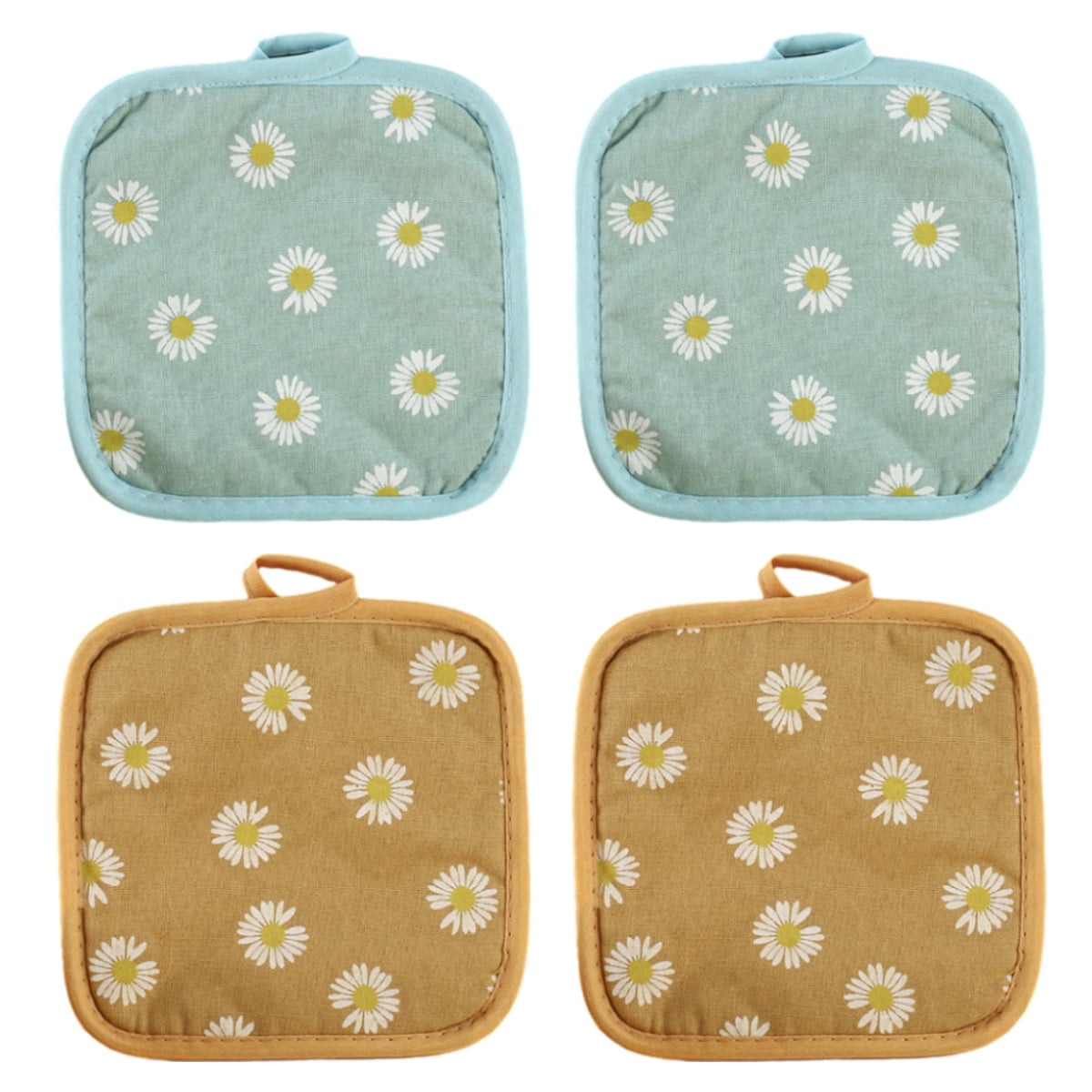 4pcs Resistant Hot Pads Background Cooking Barbecue Microwave Washable ...