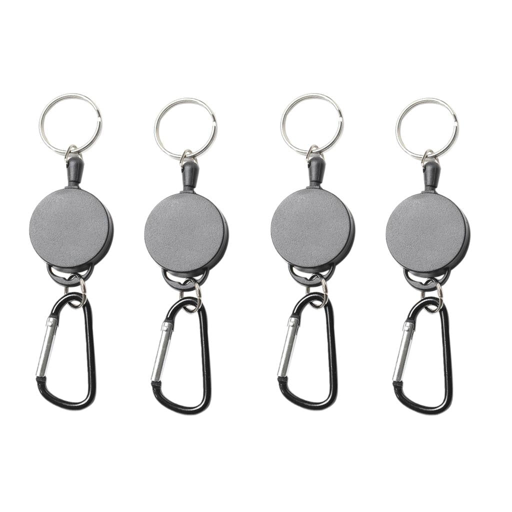 4pcs Retractable ID Badge Holder, Heavy Duty Carabiner Key Chain ...