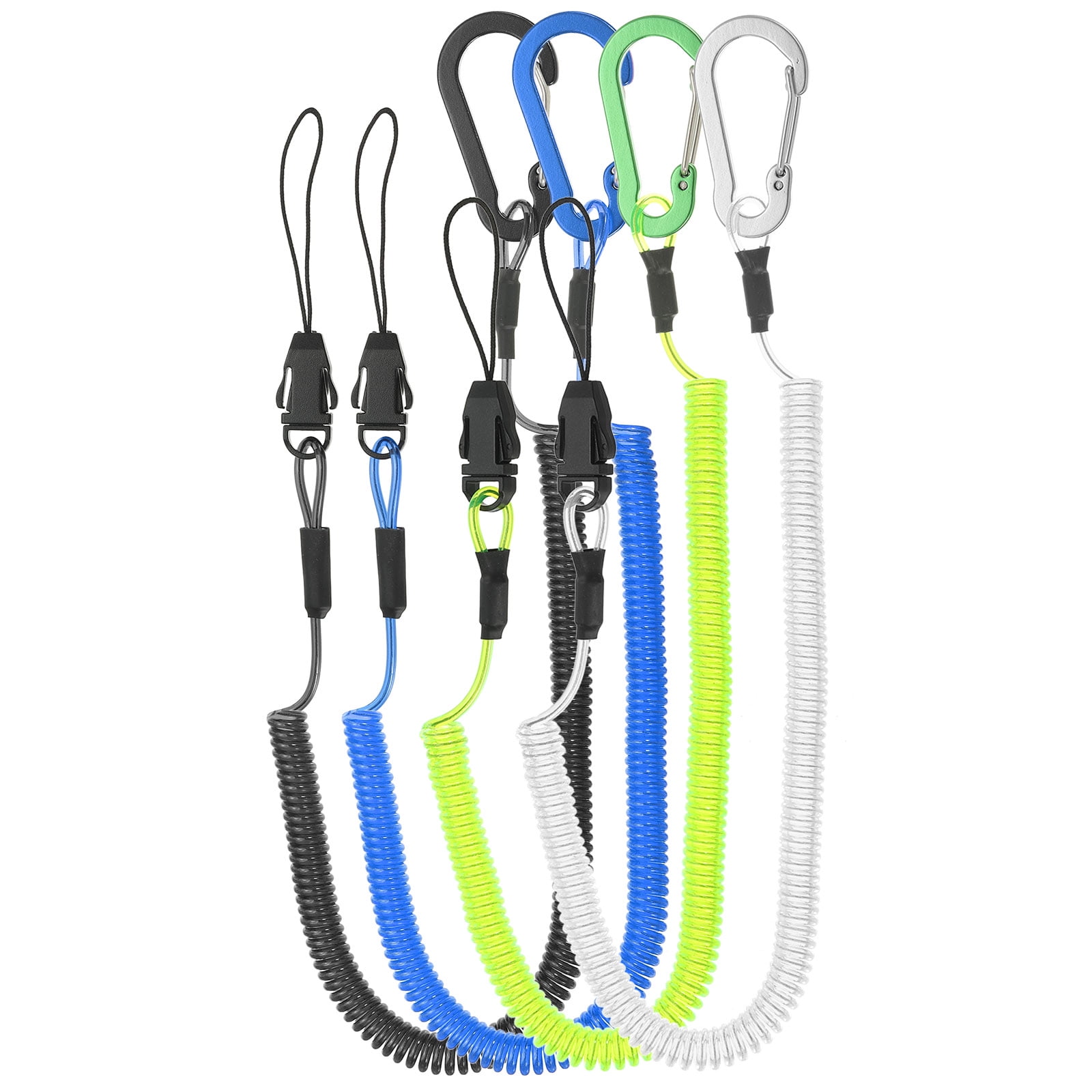 4pcs Retractable Spring Coil Straps, 6" Spiral Lanyard Cord with ...