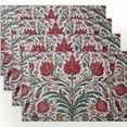 4pcs, Retro-style flowers Pattern placemats, fashion print pattern ...