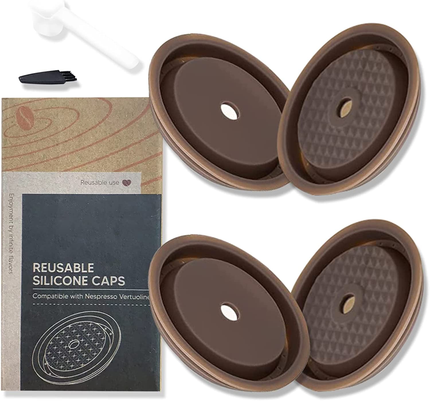 4pcs Reusable Coffee Capsule Lid for Nespresso Vertuoline & Vertuo ...