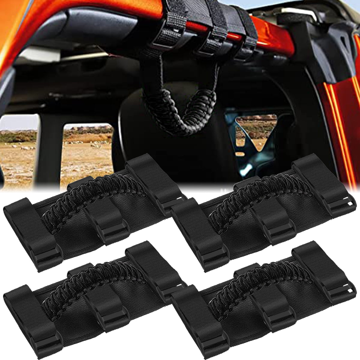 4pcs Roll Bar Grab Handles Compatible with Wrangler YJ LJ TJ JK JL 1955 ...