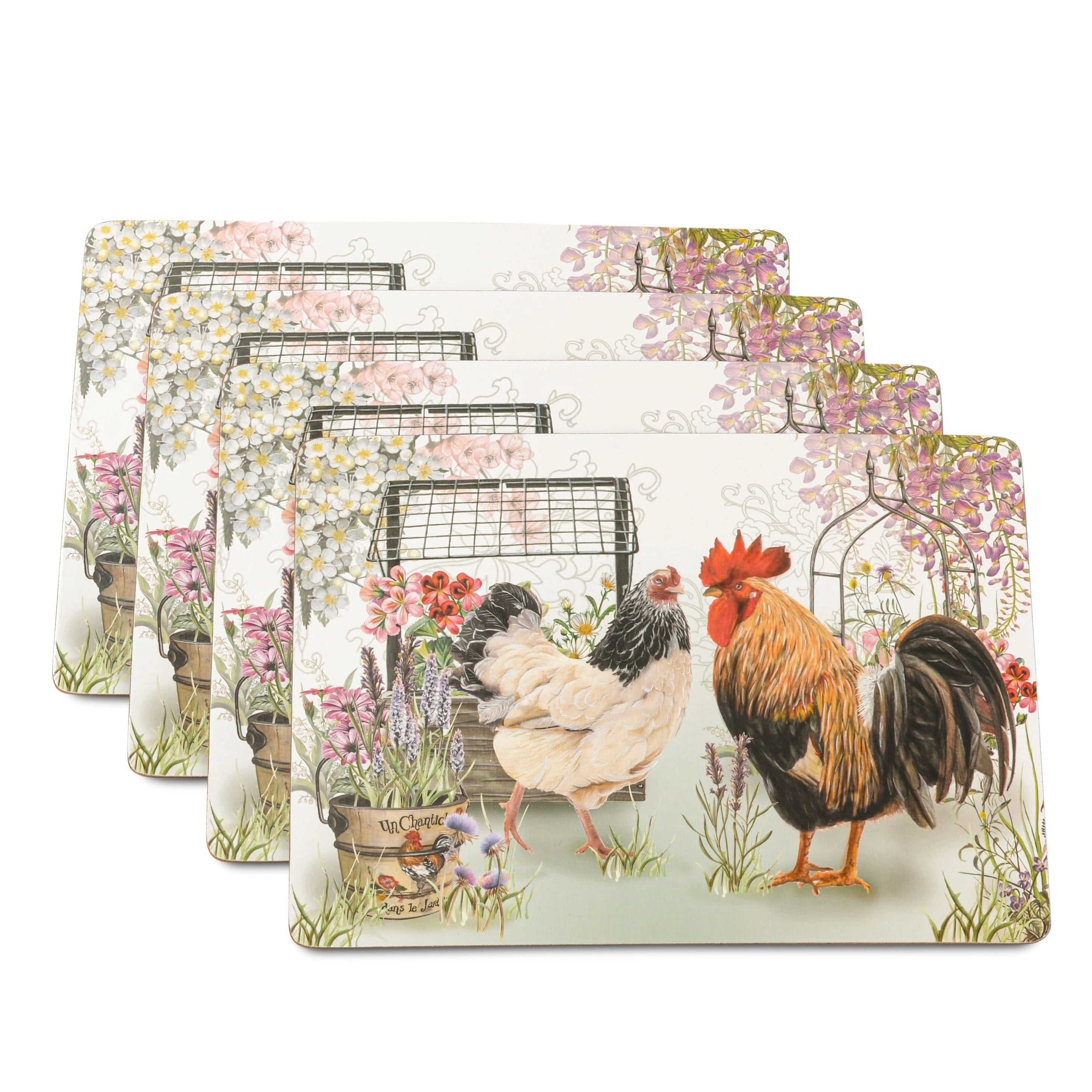4pcs, Rooster Pattern placemats, fashion print pattern table mat, for ...